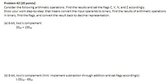 Solved Problem #2 (20 points) Consider the following | Chegg.com