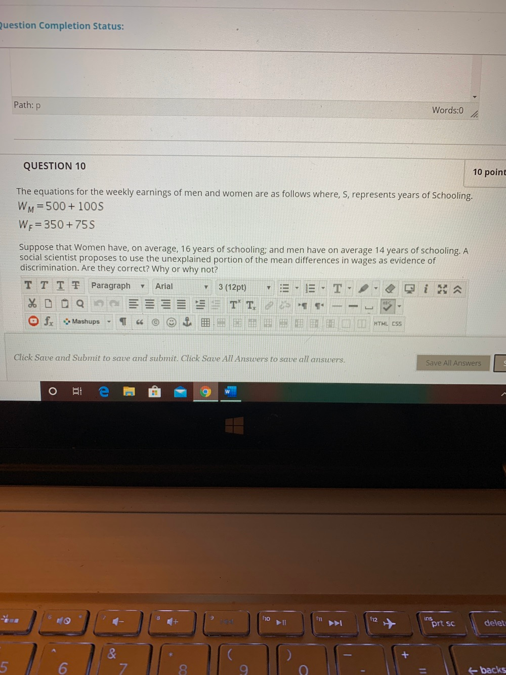 Solved uestion Completion Status: Path:p Words:0 QUESTION 10 | Chegg.com