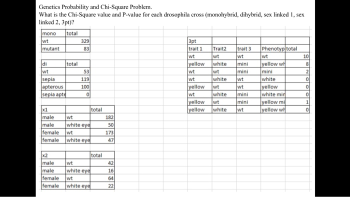 Genetics Probability and Chi-Square Problem. What is | Chegg.com