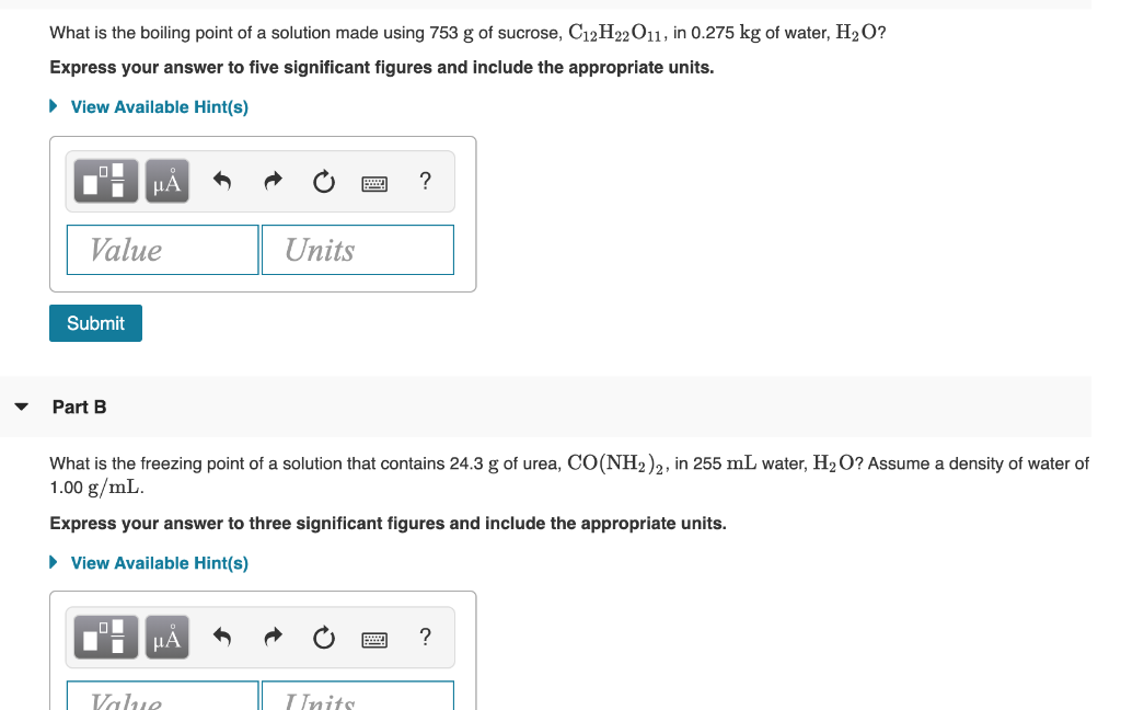Solved What is the boiling point of a solution made using | Chegg.com
