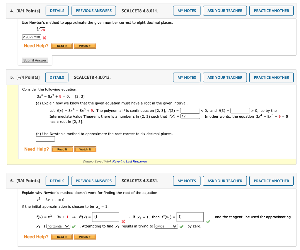 Solved 4. [0/1 Points) DETAILS PREVIOUS ANSWERS SCALCET8 | Chegg.com