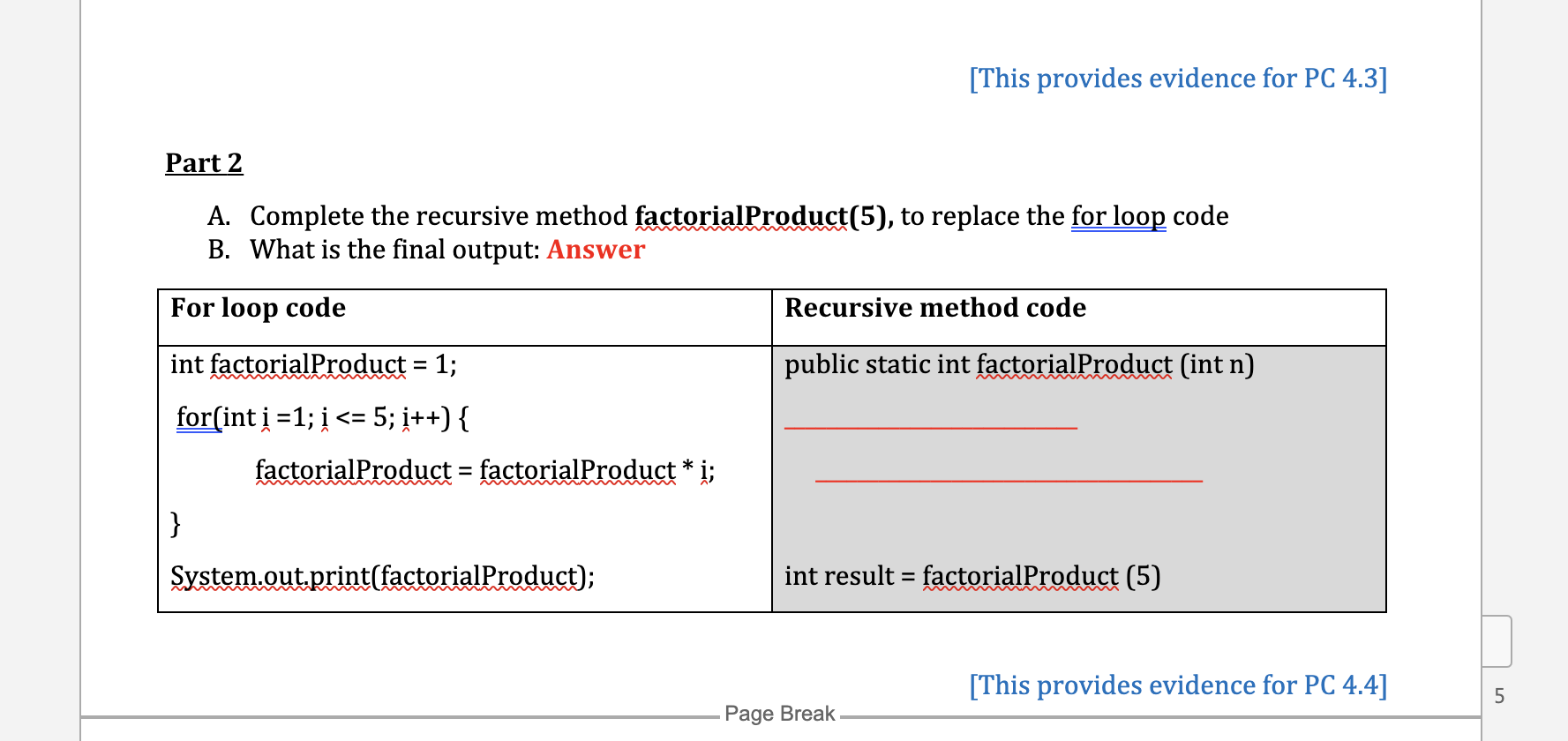 Solved [This provides evidence for PC 4.3] Part 2 A. | Chegg.com