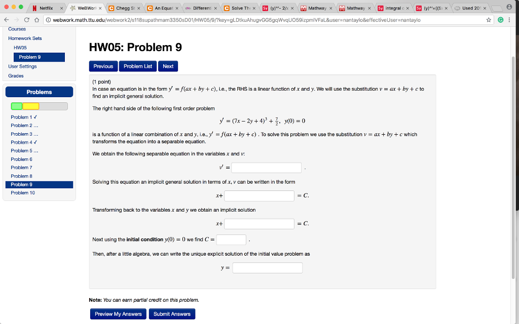 Solved ? ? webwork math.ttu.edu/webwork2/ | Chegg.com