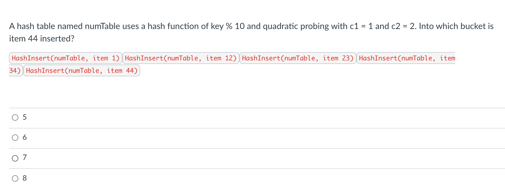 Solved = = A hash table named numTable uses a hash function | Chegg.com Solved = = A hash table named numTable uses a hash function | Chegg.com