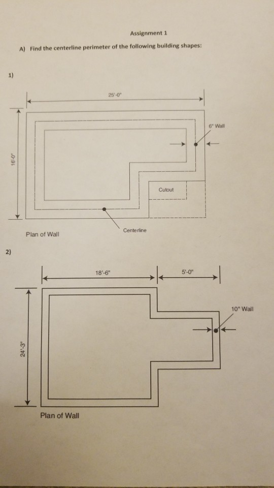 Solved Assignment 1 A) Find the centerline perimeter of the | Chegg.com