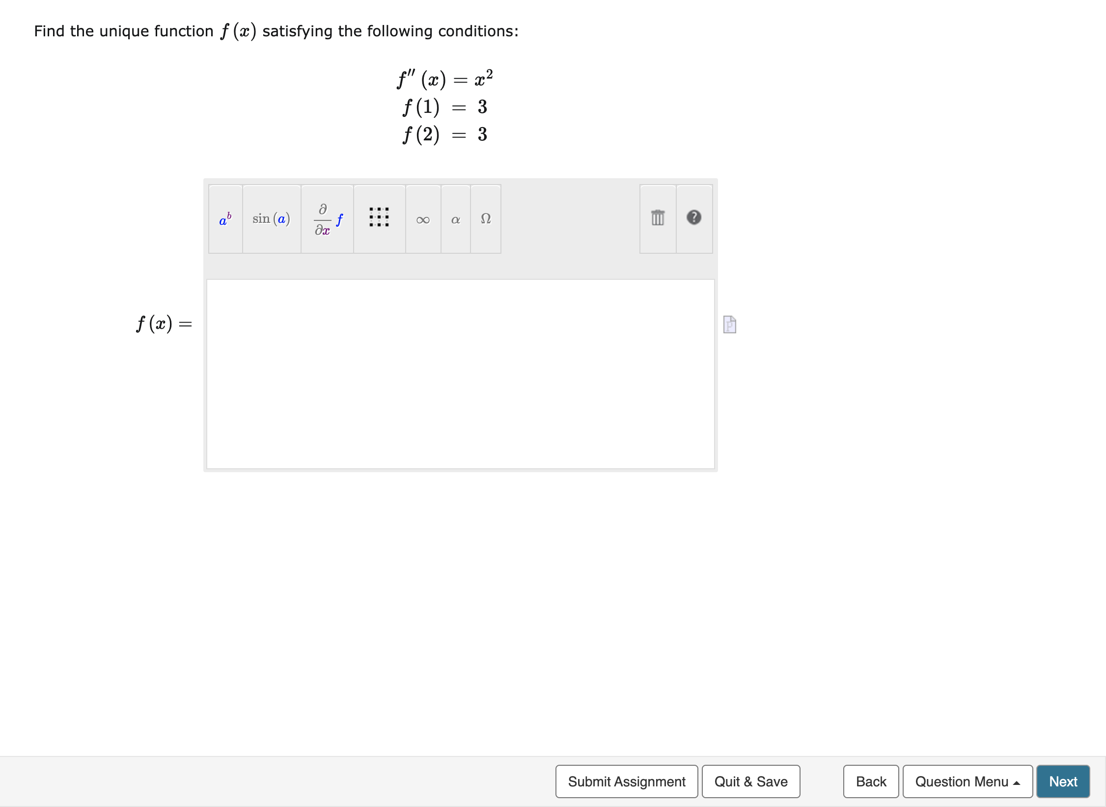 Solved Find the unique function f(x) ﻿satisfying the | Chegg.com