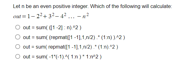 Solved Let n be an even positive integer. Which of the | Chegg.com