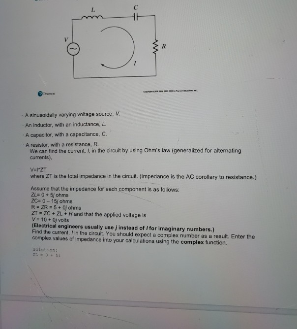 Solved A sinusoidally varying voltage source, V. . An | Chegg.com