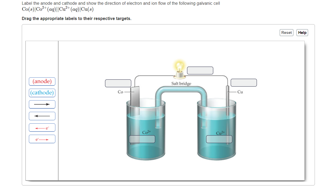 Solved Label the anode and cathode and show the direction of | Chegg.com