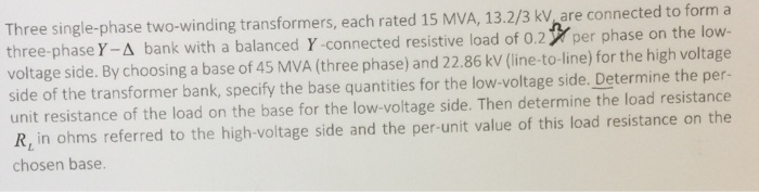 Solved Three single-phase two-winding transformers, each | Chegg.com