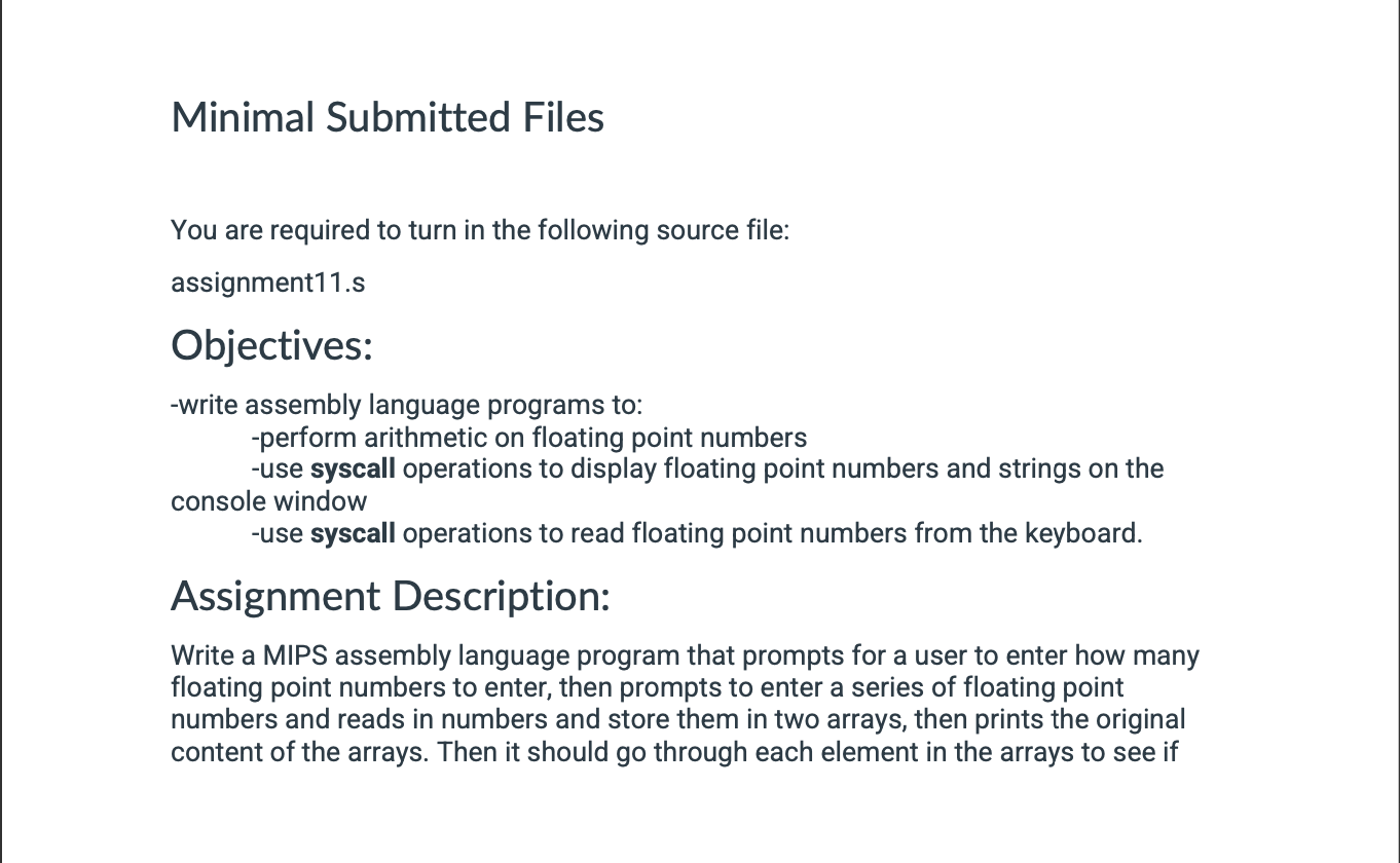 Solved Minimal Submitted Files You are required to turn in | Chegg.com