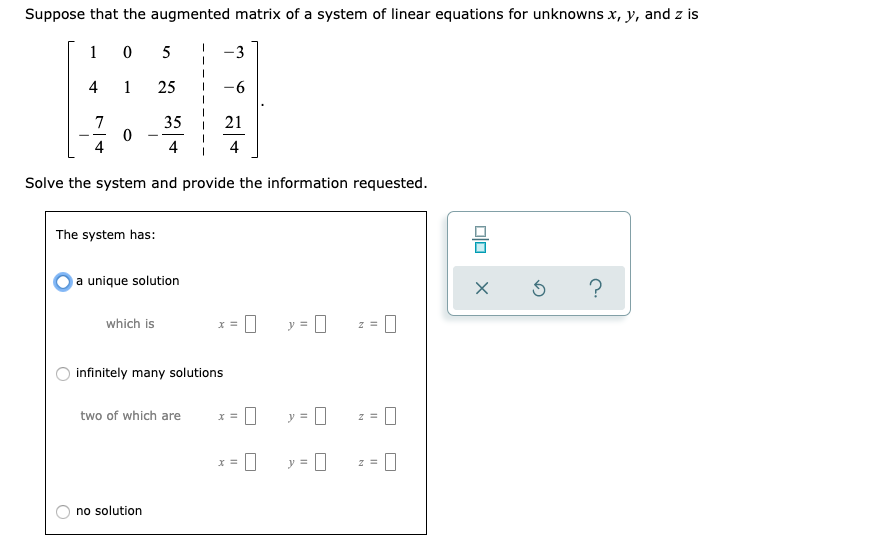 Solved Suppose That The Augmented Matrix Of A System Of