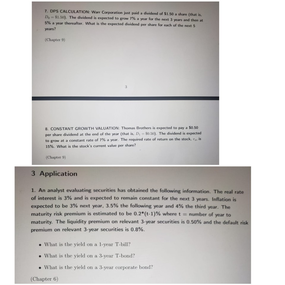 Solved 7. DPS CALCULATION: Warr Corporation just paid a | Chegg.com
