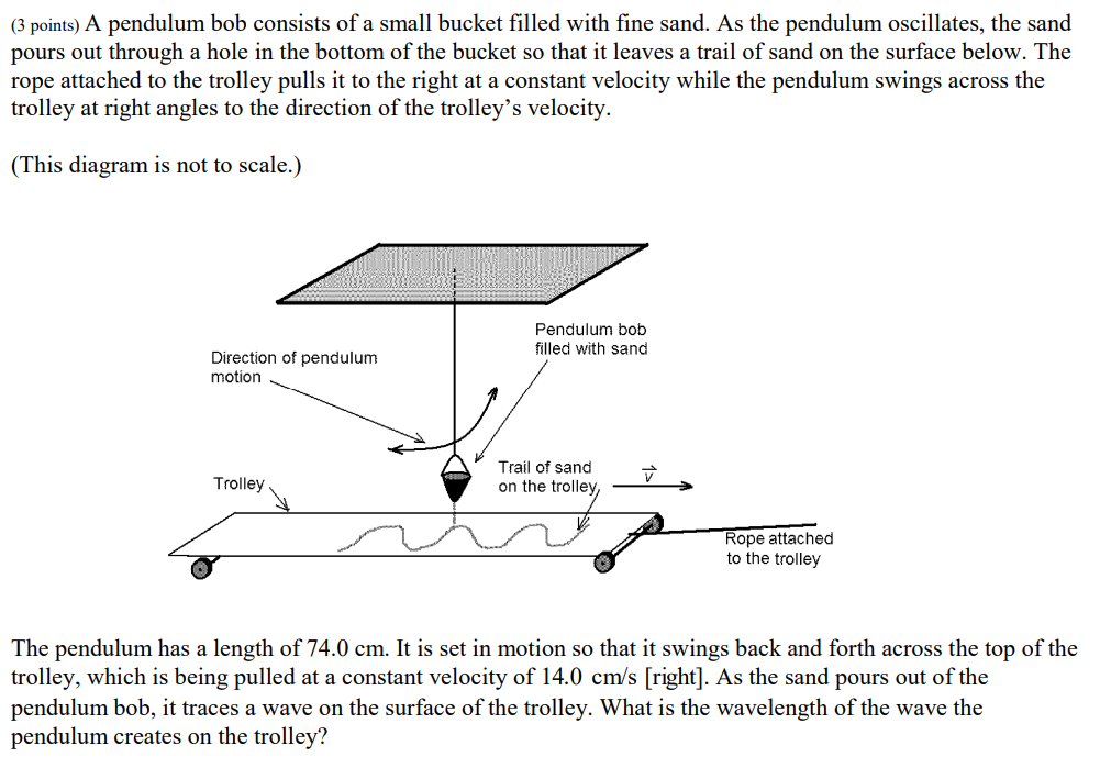 Solved (3 points) A pendulum bob consists of a small bucket | Chegg.com