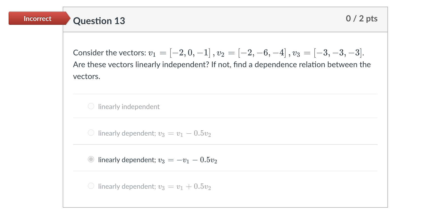 Solved Consider the vectors: | Chegg.com