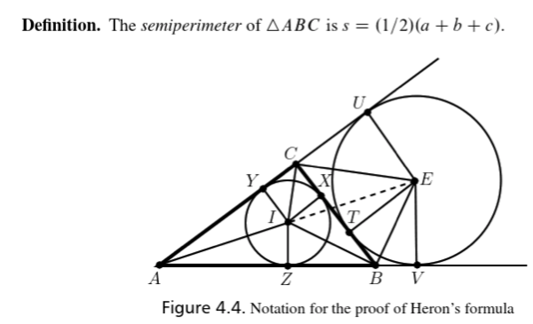 Solved Modern Geometry (Euclidean) -- Use Heron's formula to | Chegg.com