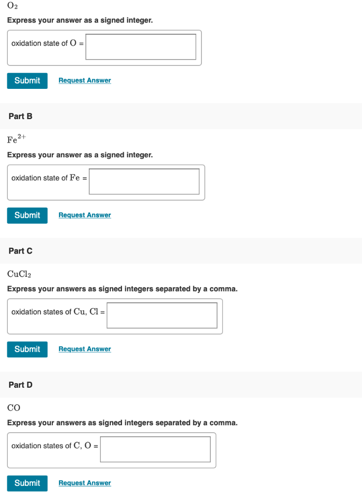 Solved Од Express your answer as a signed integer. oxidation | Chegg.com