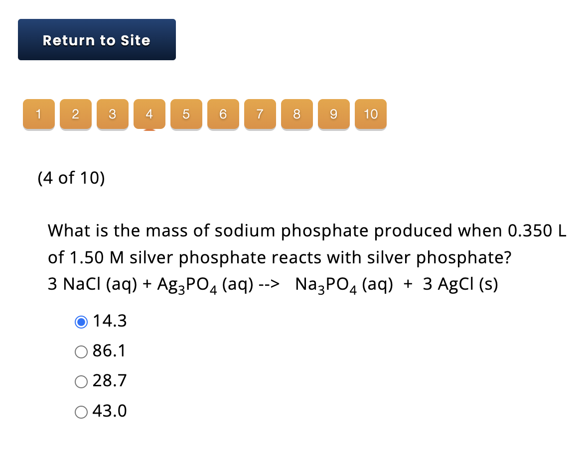 Solved What is the mass of sodium phosphate produced when | Chegg.com
