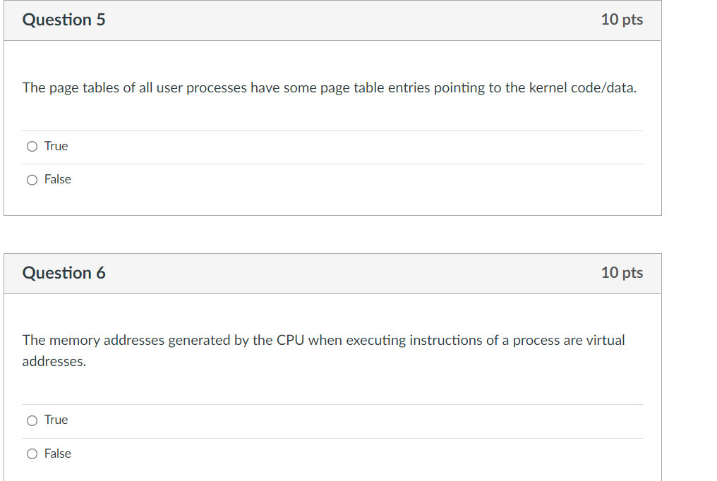 Solved The page tables of all user processes have some page | Chegg.com
