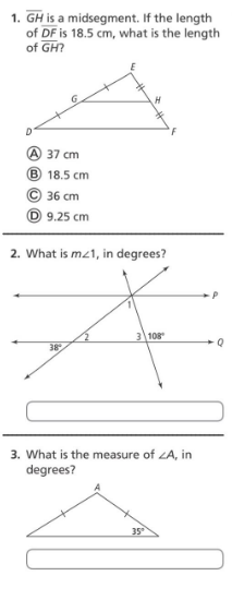 Solved 1. GH is a midsegment. If the length of DF is 18.5 | Chegg.com
