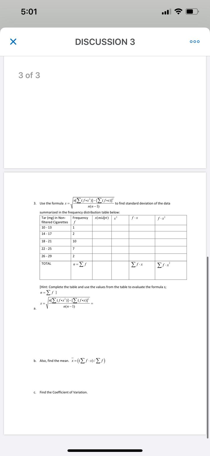 Solved 5:01 DISCUSSION 3 000 MATH 1080 INTRO STATISTICS | Chegg.com