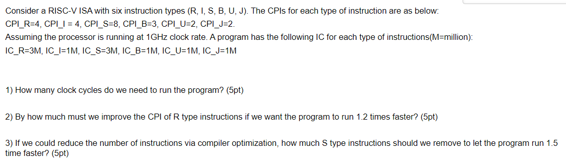 Solved Consider a RISC-V ISA with six instruction types (R, | Chegg.com
