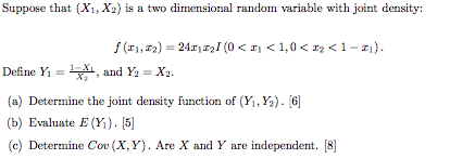 Solved Suppose that (X1, X2) is a two dimensional random | Chegg.com