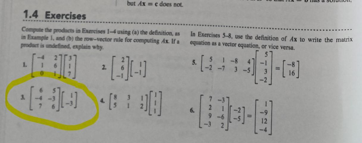 Solved Compute the prodincts in Exercises 1−4 using (a) the | Chegg.com