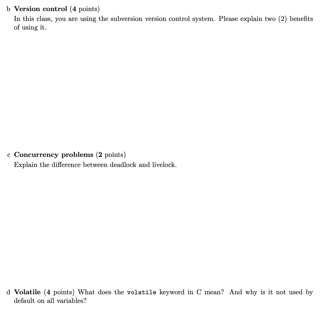 Solved Problem 1 Short answer questions (26 points) Answer | Chegg.com