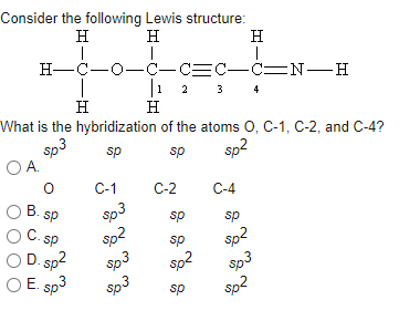 Solved Consider the following Lewis structure: H H H | | Chegg.com