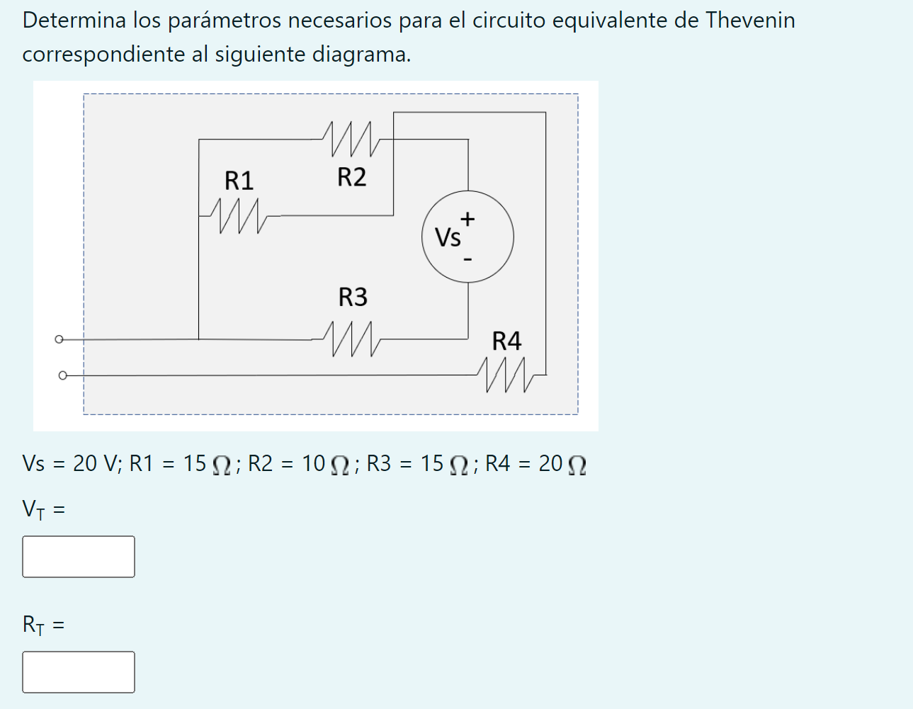 Solved Determina los parámetros necesarios para el circuito | Chegg.com
