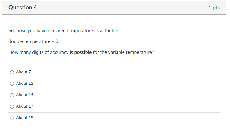 Solved Question 4 1 pts Suppose you have declared | Chegg.com
