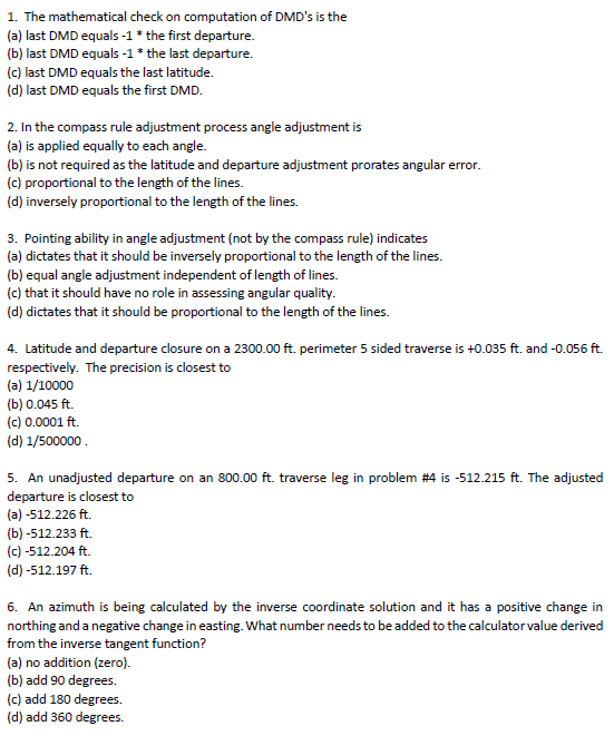Solved The mathematical check on computation of DMD's is | Chegg.com