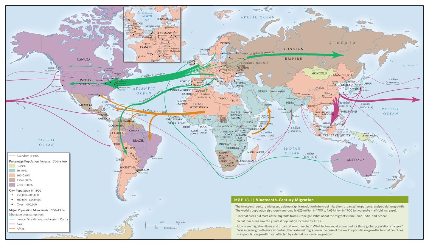 Urbanization 1900 Map