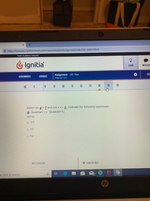 Solved eh-644147824 ⓘ https//faceaglesigntaschools. Ignitia | Chegg.com