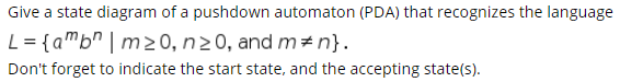 Solved Give a state diagram of a pushdown automaton (PDA) | Chegg.com