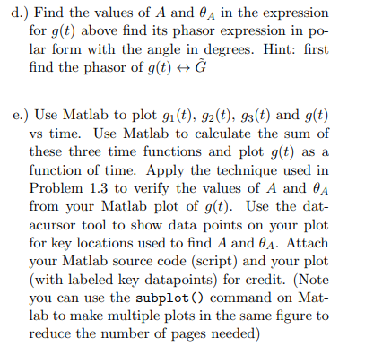 Solved g(t)=g1(t)+g2(t)+g3(t)=Acos(2πft+θA) where | Chegg.com
