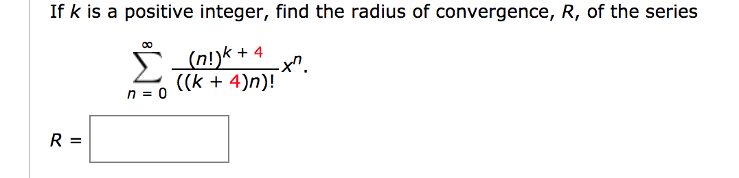 Solved If k is a positive integer, find the radius of | Chegg.com