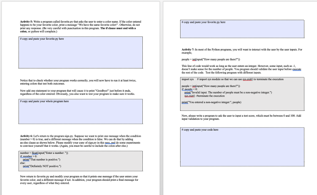 Solved Activity 5: Write a program called favorite.py that | Chegg.com