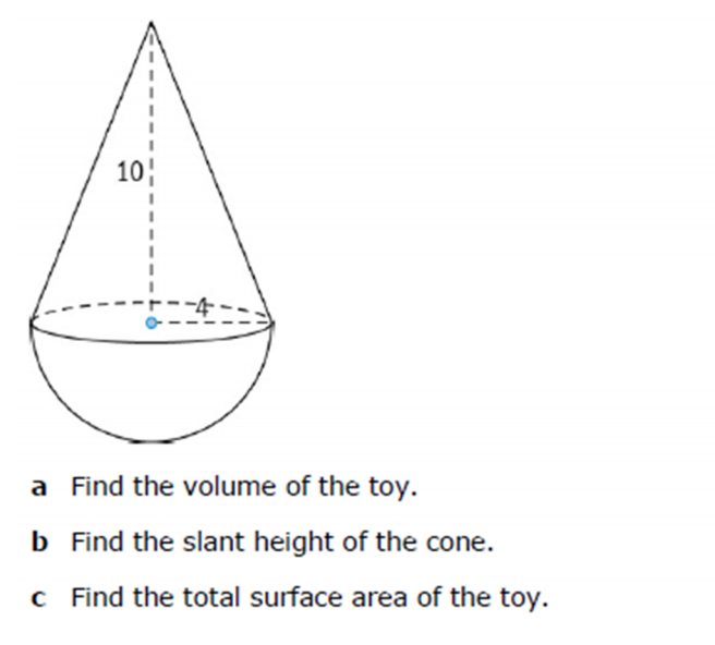 Solved A child's toy is in the shape of a cone on top of a | Chegg.com