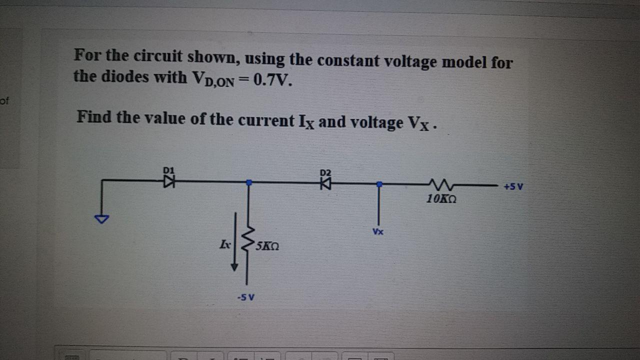 Solved For the circuit shown, using the constant voltage | Chegg.com