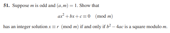 Solved Suppose m ﻿is odd and (a,m)=1. ﻿Show | Chegg.com