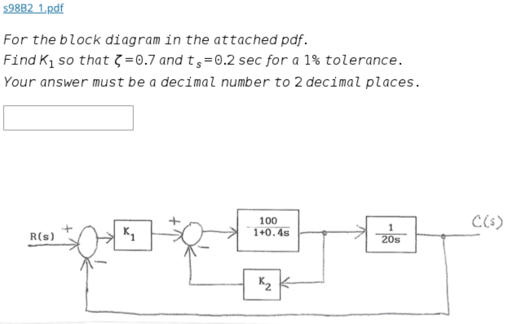 Solved 598B2 1.pdf For the block diagram in the attached | Chegg.com