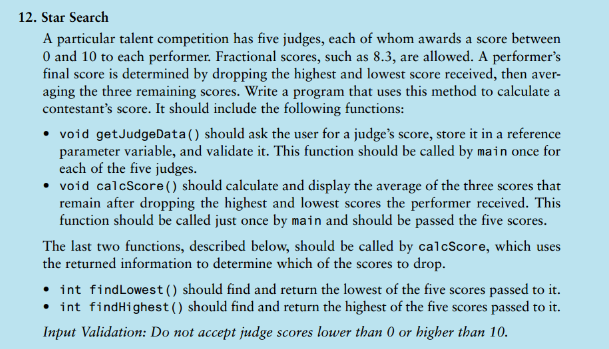 Solved Programming Challenge: CHAPTER 6 PC 12 - Star Search, | Chegg.com
