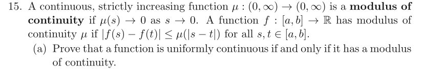 Solved 9 15. A continuous, strictly increasing function u : | Chegg.com