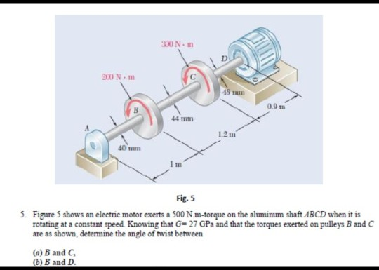 Solved 300 N- 200 N m 0.9 m 44 mm 1.2 m 40 mm in Fig. 5 5. | Chegg.com