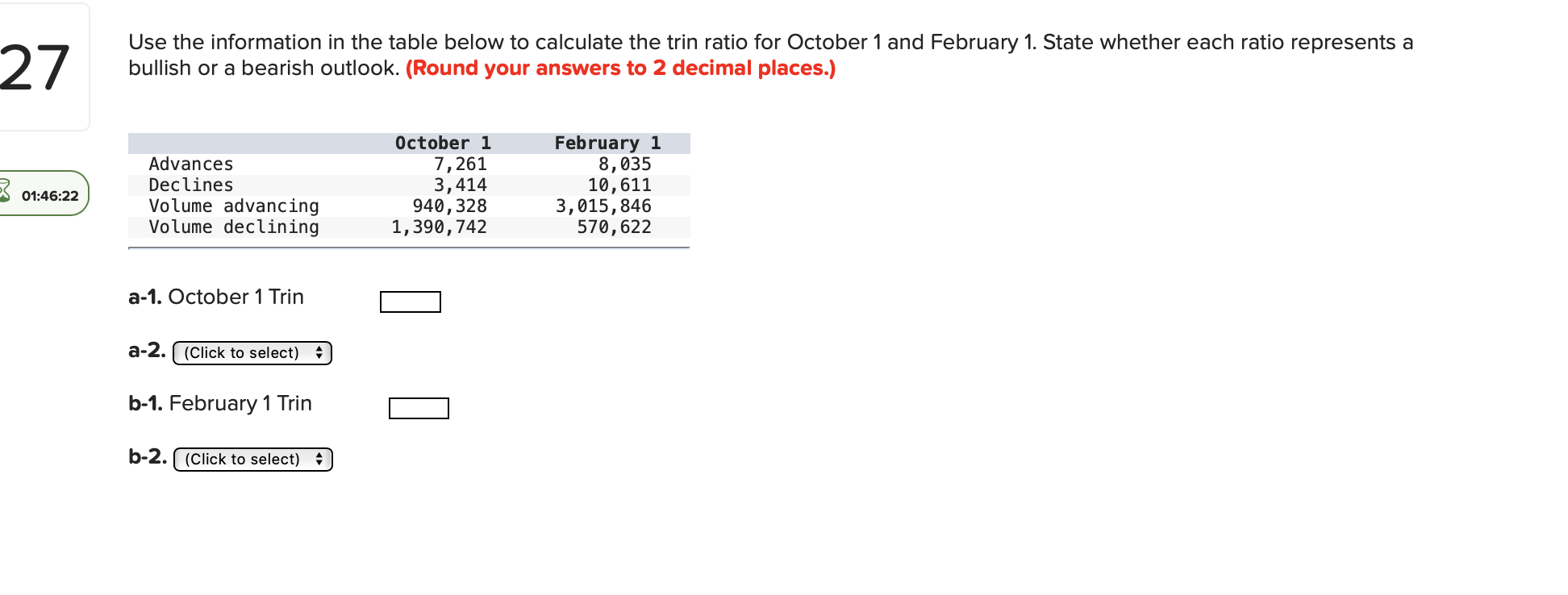 Solved 27 Use the information in the table below to | Chegg.com