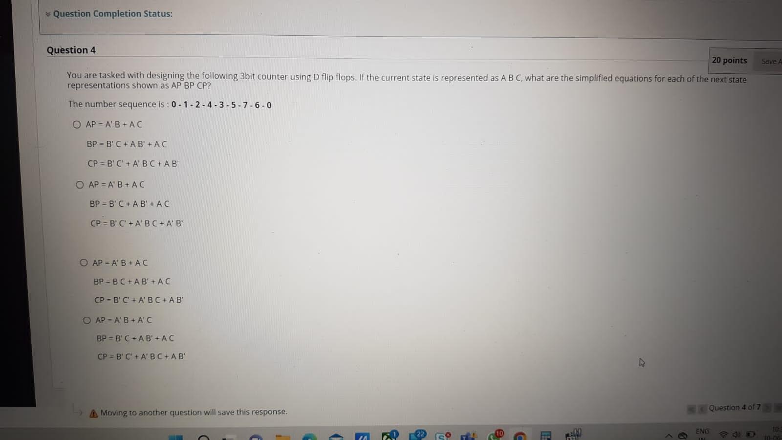 Solved * Question Completion Status: Question 4 20 points | Chegg.com