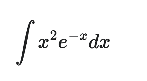 Solved ∫﻿﻿x2e-xdx | Chegg.com