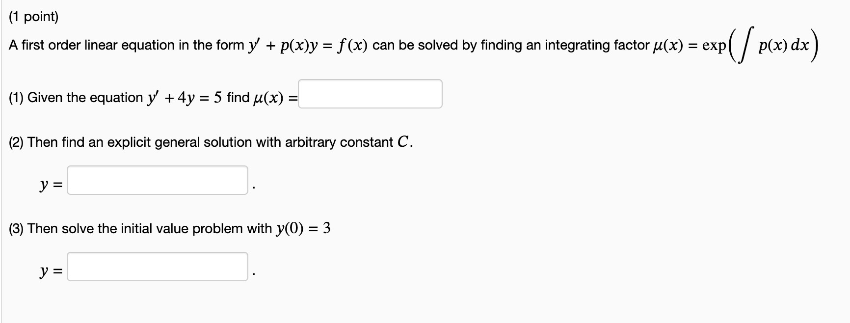 Solved A First Order Linear Equation In The Form 8400
